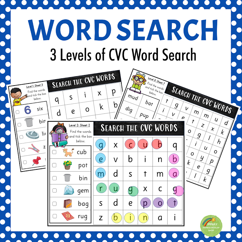 CVC Word Search for Literacy plus FREE Sampler! | The Pinay Homeschooler