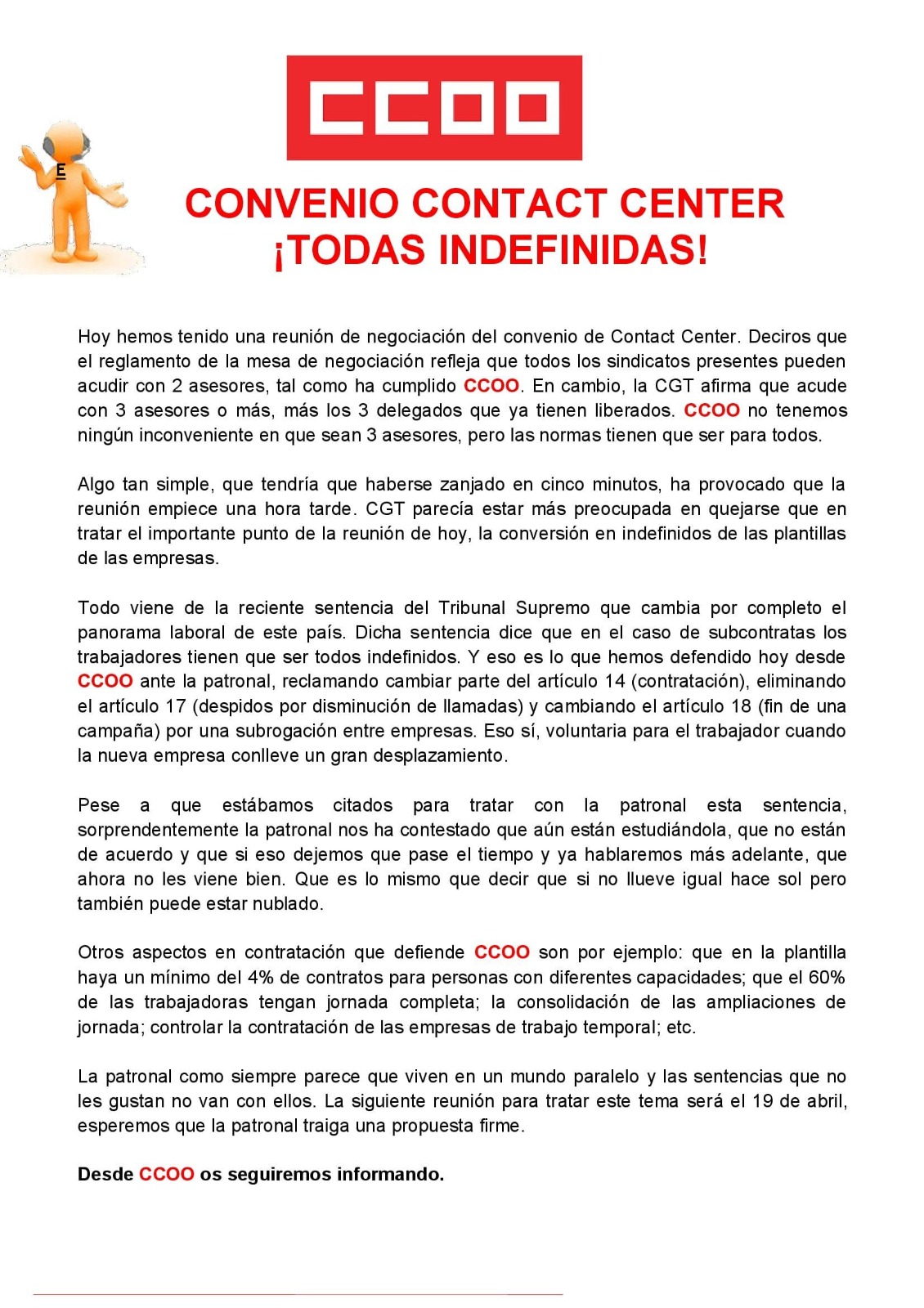 Tu sección sindical de CCOO en MST EXPERT KNOWLEDGE: CONVENIO COLECTIVO ...