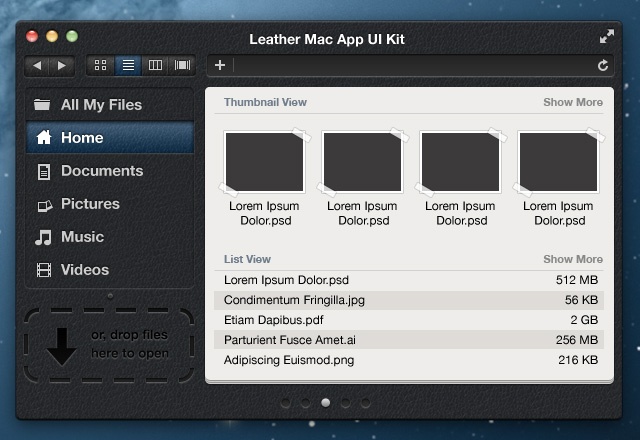 Free Leather Mac App UI Kit - DesignInspiration