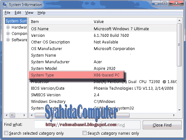 Cara Mengetahui System Type Windows 32 bit dan 64 bit ~ All Here