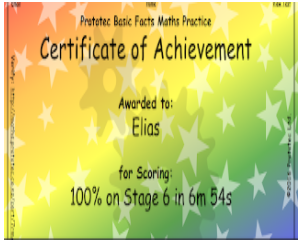 Elias: Maths prototec Certificate