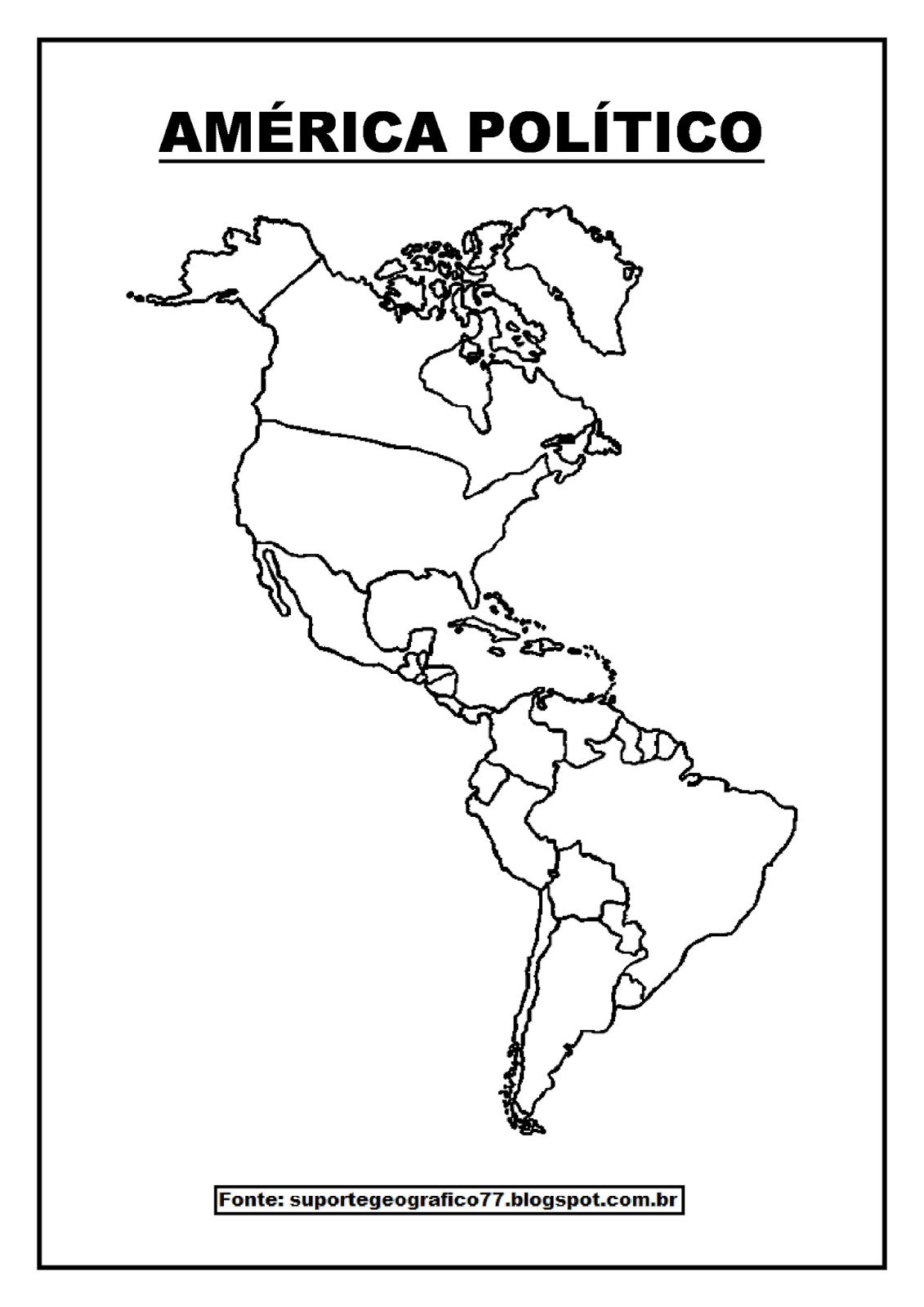 Mapa America Do Norte Para Colorir - LIBRAIN