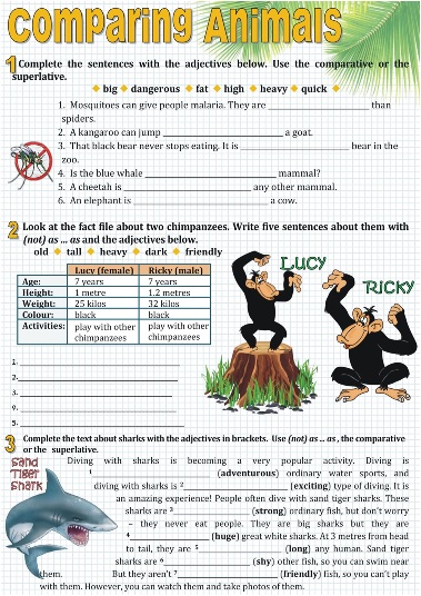 worksheets: Comparing Animals