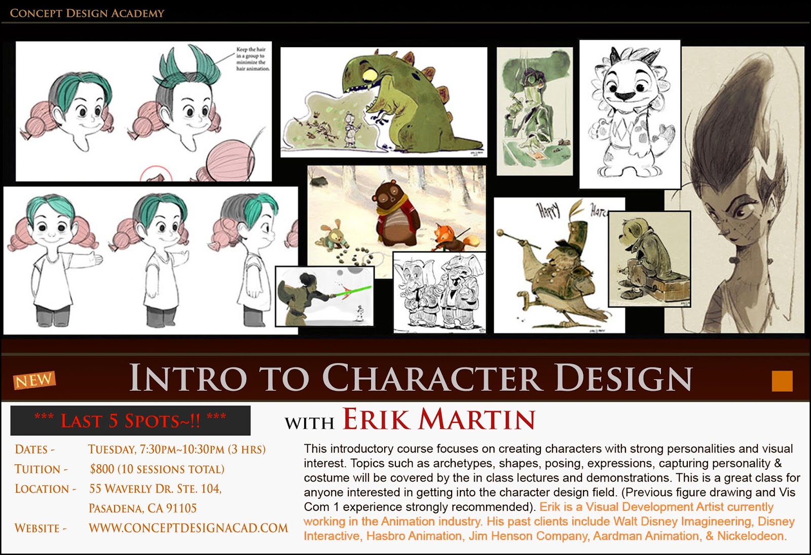 Concept Design Academy: "Intro to Character Design" with Erik Martin ...