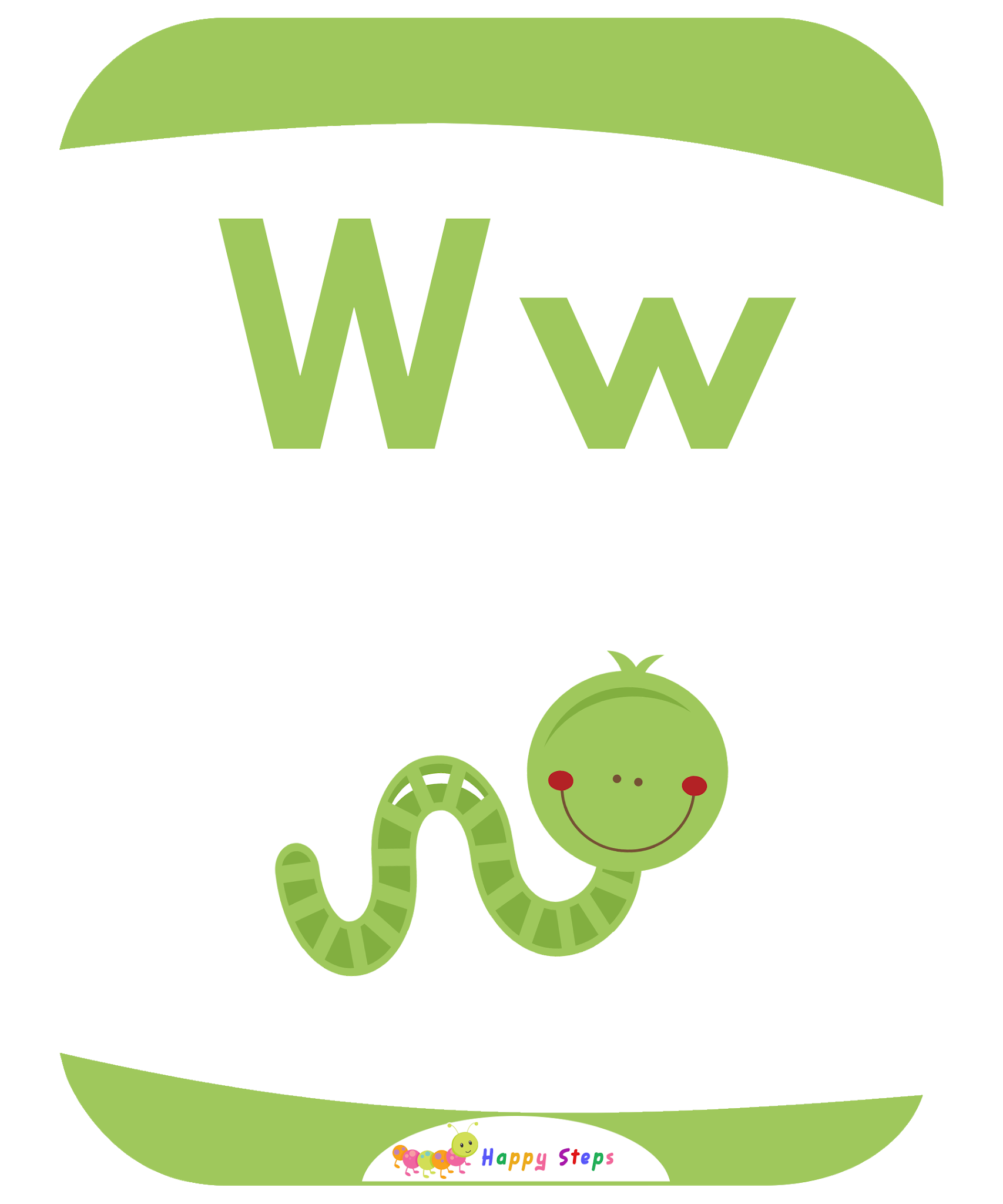 Letter W Flashcards for kids