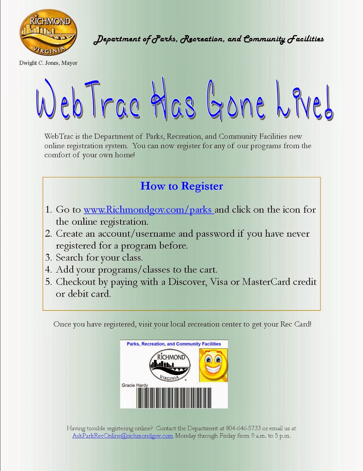 Parks and Recreation: Introducing WebTrac Online Registration System