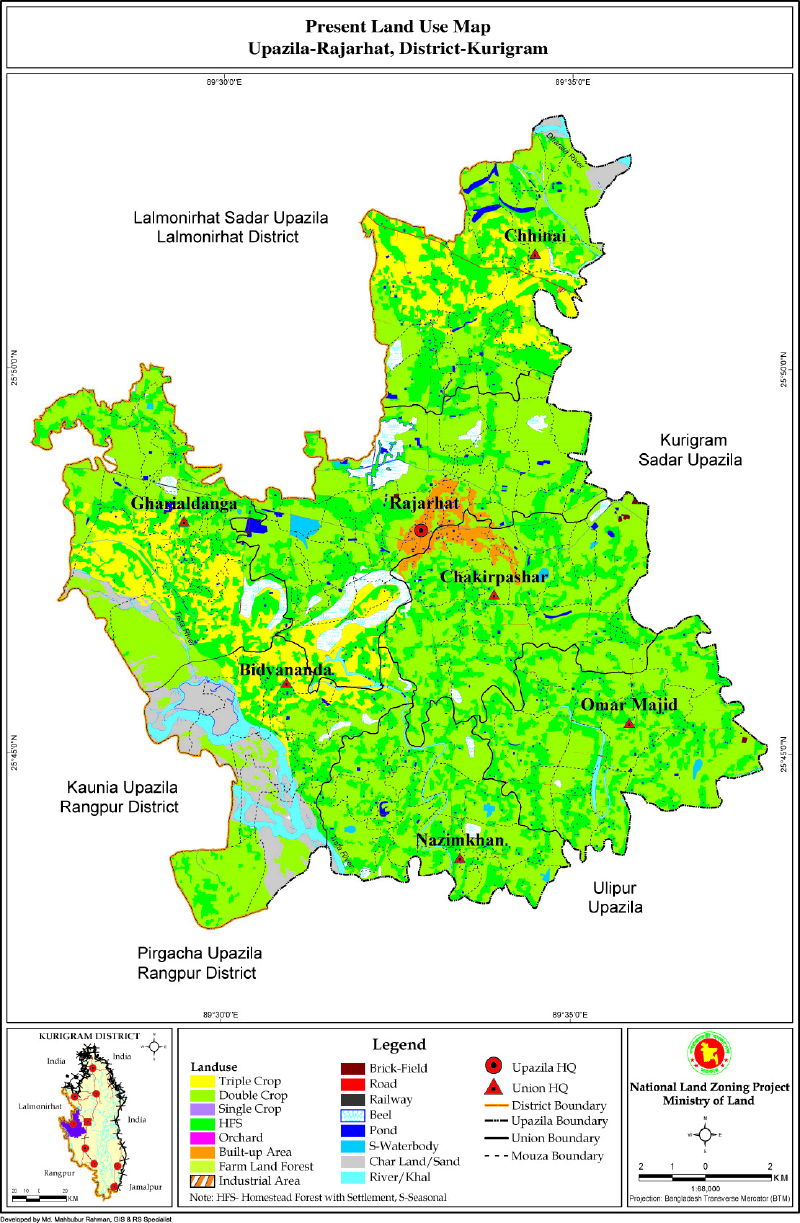 Mouza & Land Use Maps of Rajarhat Upazila, Kurigram, Bangladesh ...