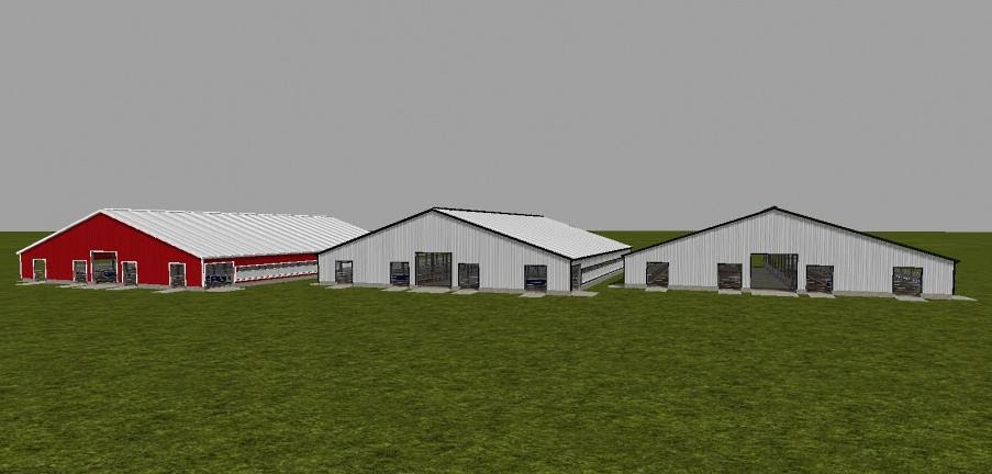 FS19 120×110 Free Stall Barn v1.0 - FS 19 & 22 USA Mods Collection