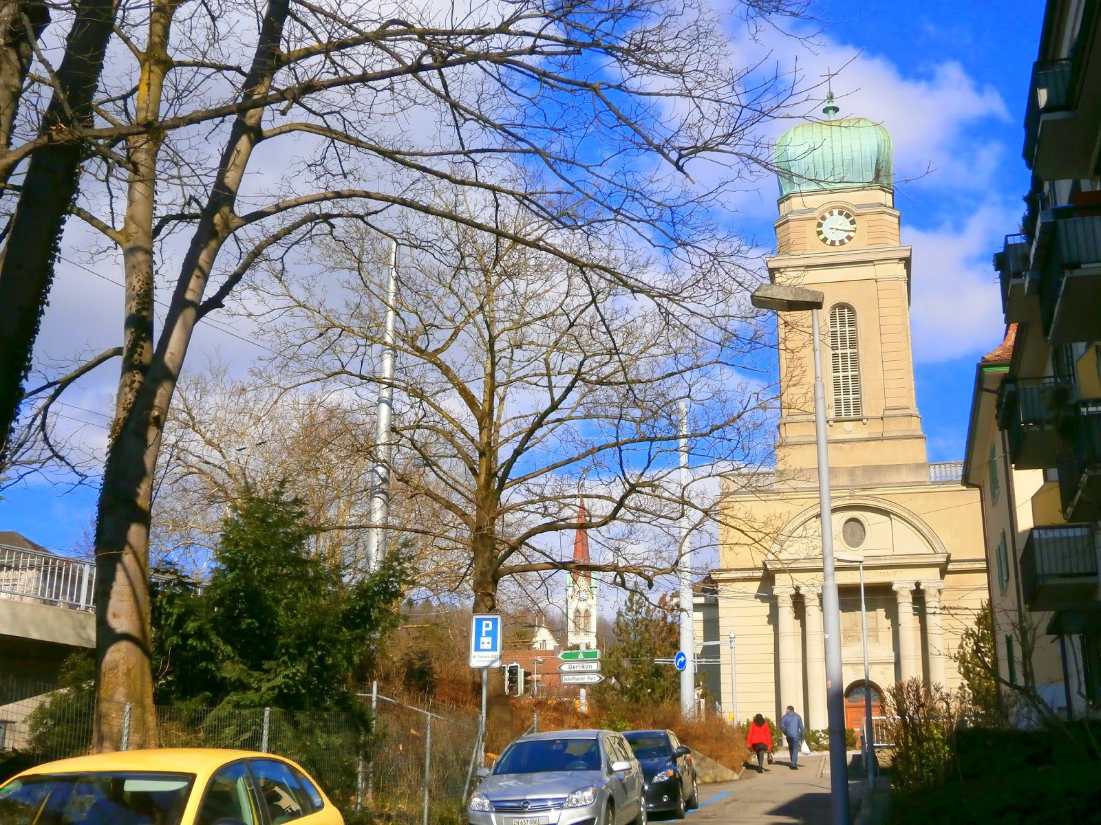 The Alps and the City of Zurich from Wipkingen Church