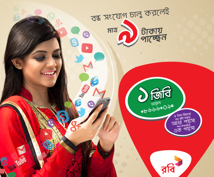রবি বন্ধ সিম চালু করলেই ৯ টাকায় ১GB ইন্টারনেট - Sim Offer BD