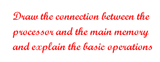 Draw the connection between the processor and the main memory and ...
