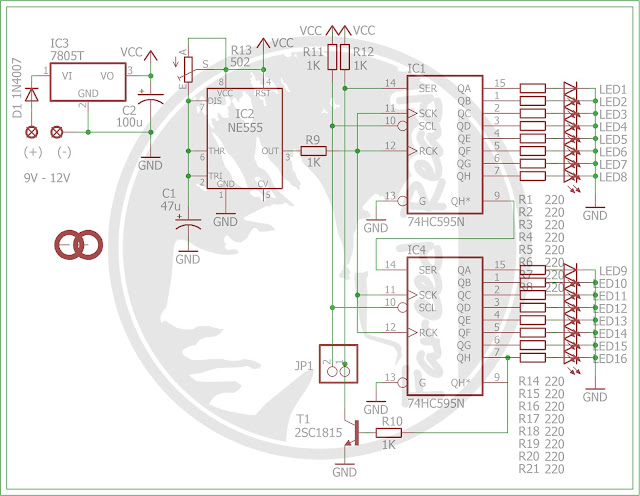 Membuat LED Meteor Dual Mode dual 74HC595 - Fareed Read's Blog