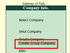 How to create a Group Company in Tally / Tally.ERP9?