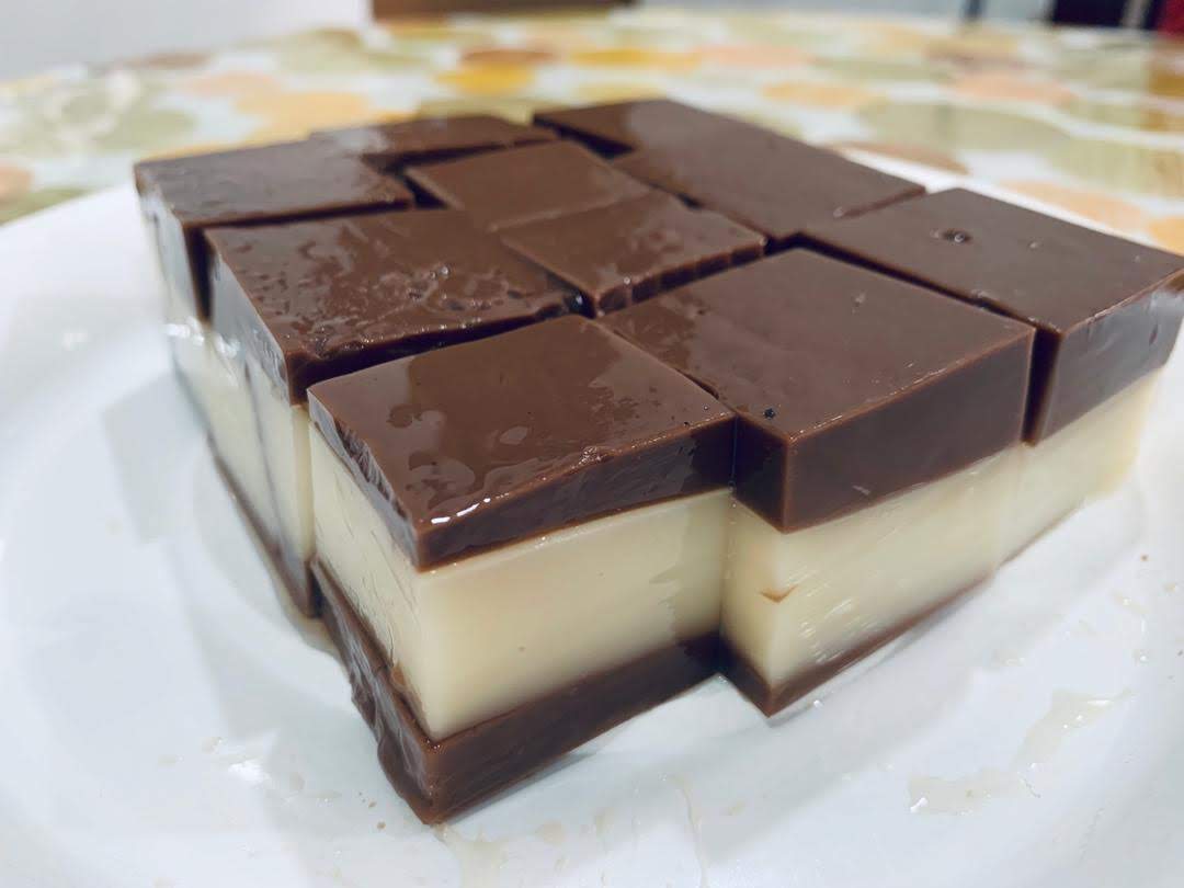 Agar-Agar Lapis Milo Dan Susu Yang lembut dan Sedap Resepi Sukatan Cawan