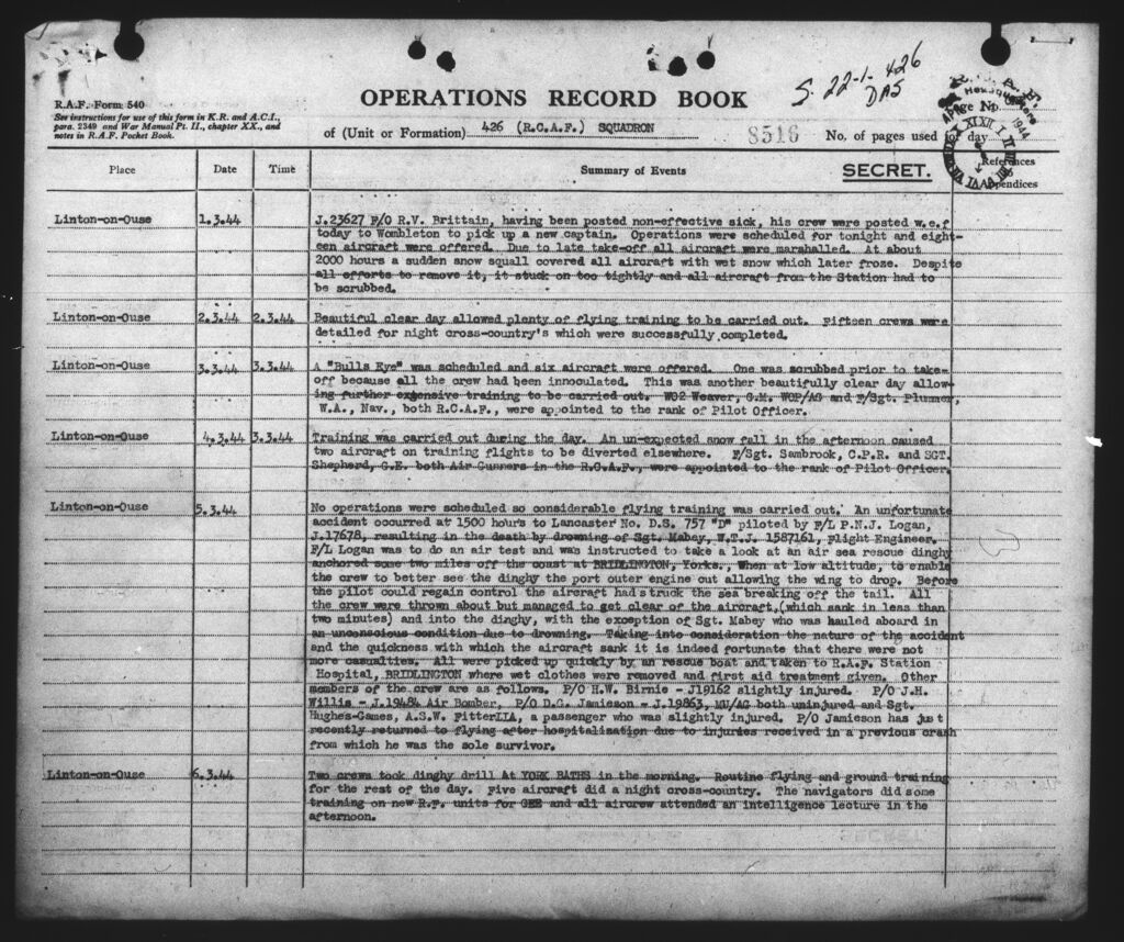 Family Tree Knots: Second World War RCAF Operations Record Books