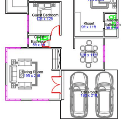 plan rumah satu tingkat 5 bilik - Sarah Piper