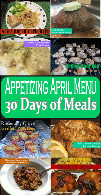 Two Magical Moms: Appetizing April Menu- 30 Days of Dinner Ideas