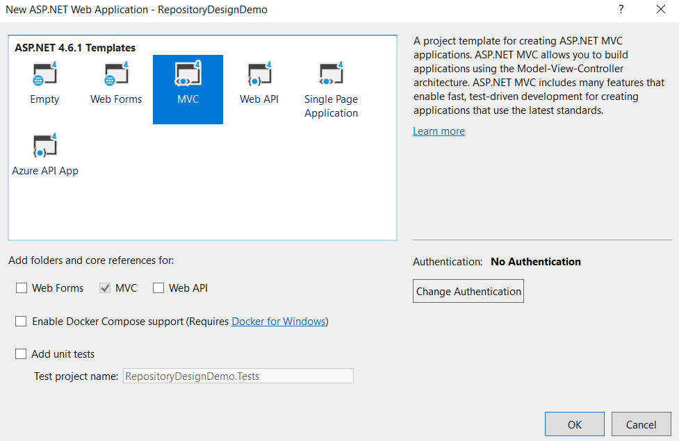 Using Repository Pattern And Dependency Injection With Aspnet Mvc And Entity Framework