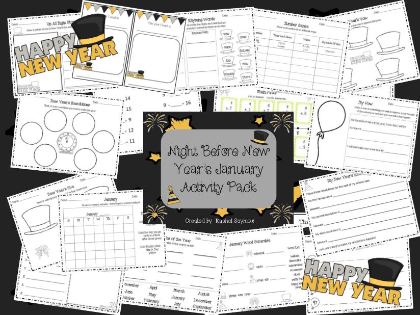 A - B - Seymour: Night Before New Year's Activity Pack