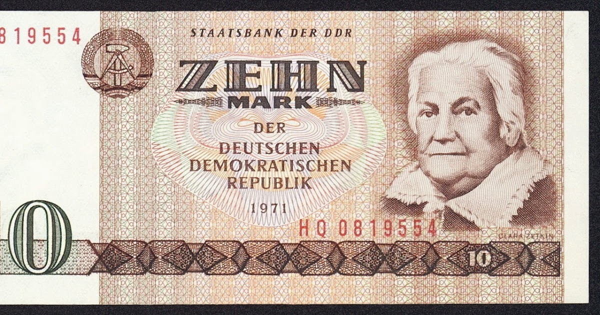 Germany DDR 10 Mark banknote 1971 Clara Zetkin|World Banknotes & Coins ...