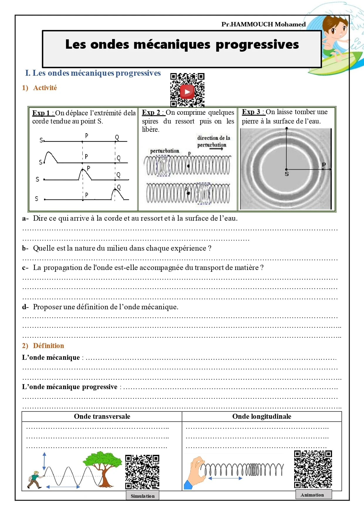 ondes mécaniques progressives-2 bac international