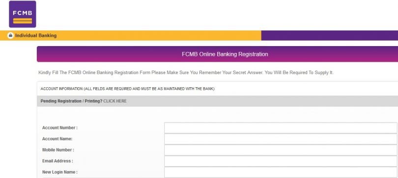 How to Register for FCMB Online Internet Banking - Ayokola Blog
