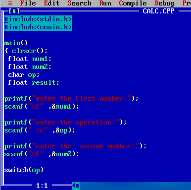 How to make a simple calculator using c language
