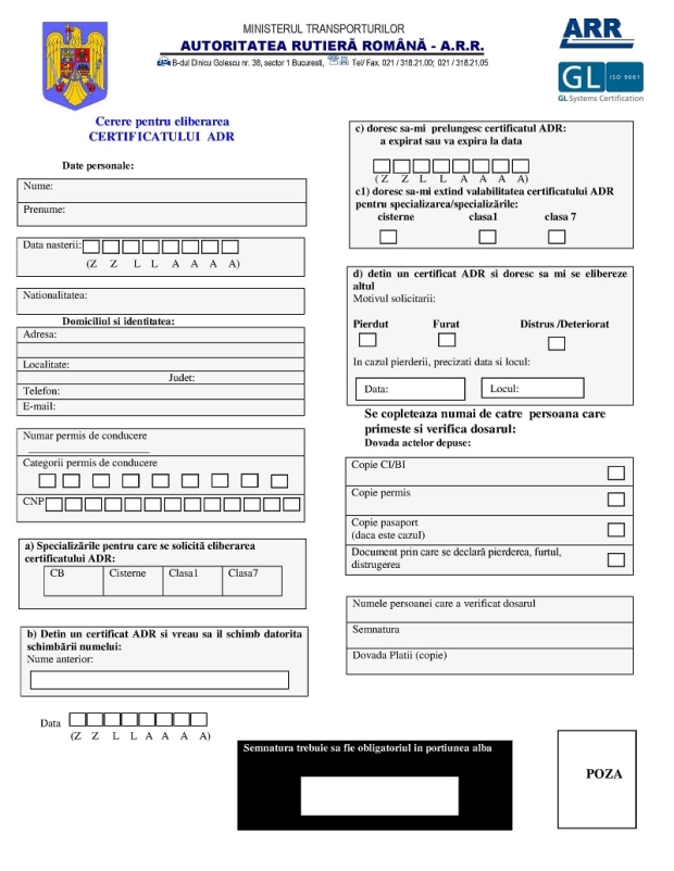 Dan Caragea: OBȚINEREA CERTIFICATELOR ADR
