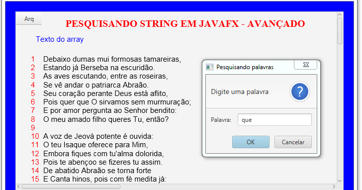 Samuel Lima - Programador C/C++/Java: Javafx - pesquisa em array de ...