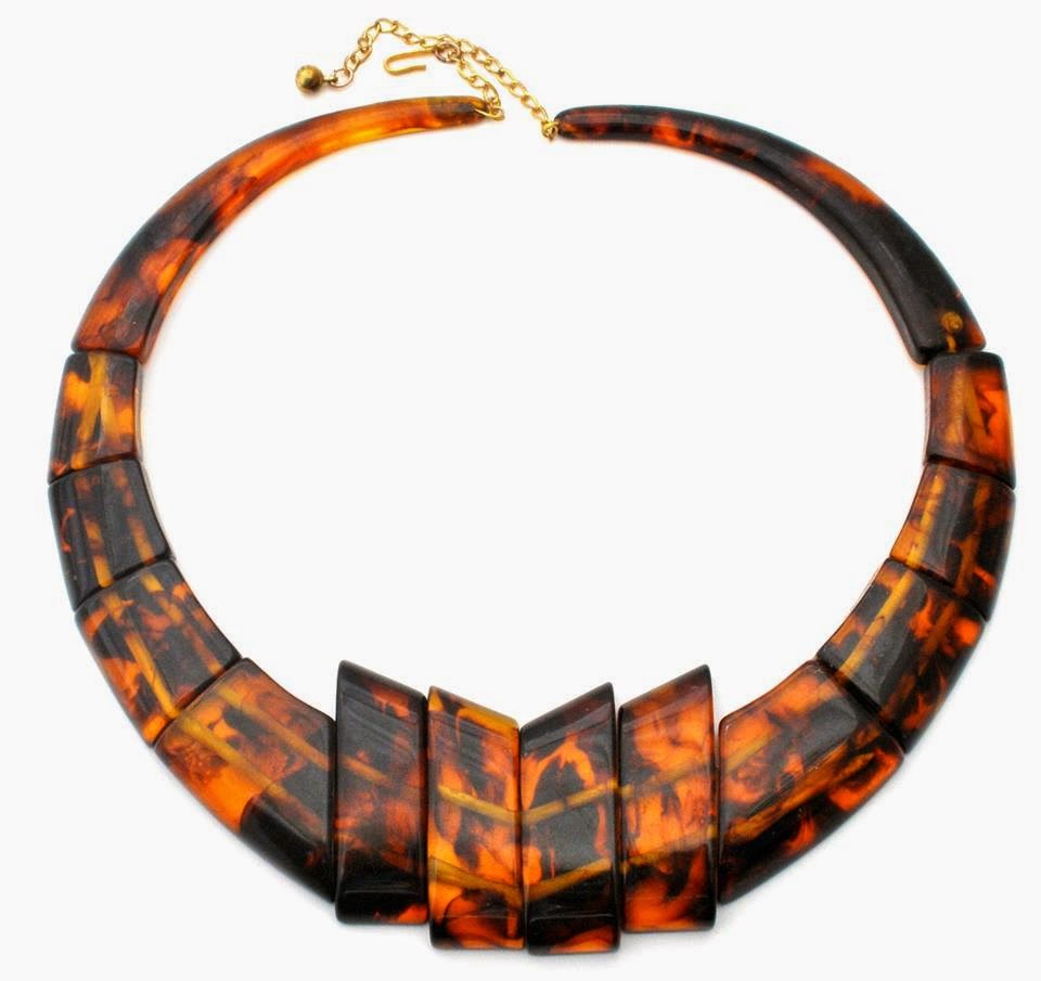 The Jewelry Lady's Store: Faux Tortoise Shell Necklace Vintage