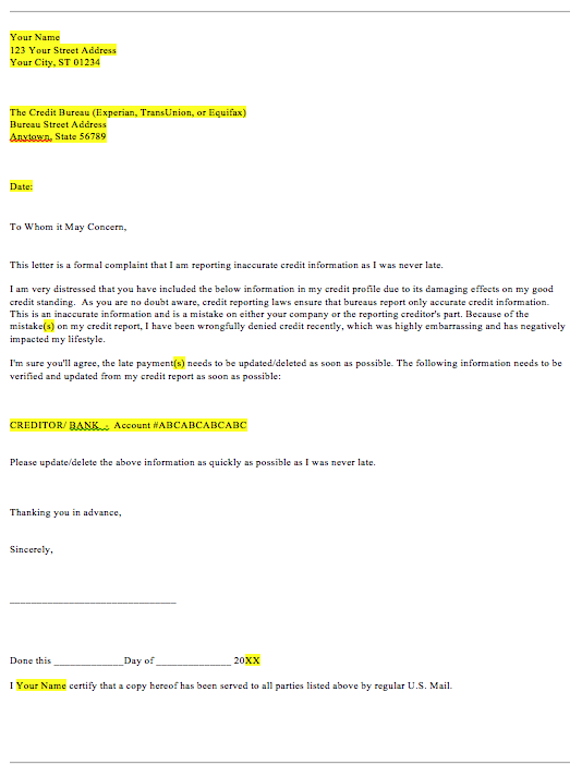 Dispute Credit Report Letter ~ Thankyou Letter
