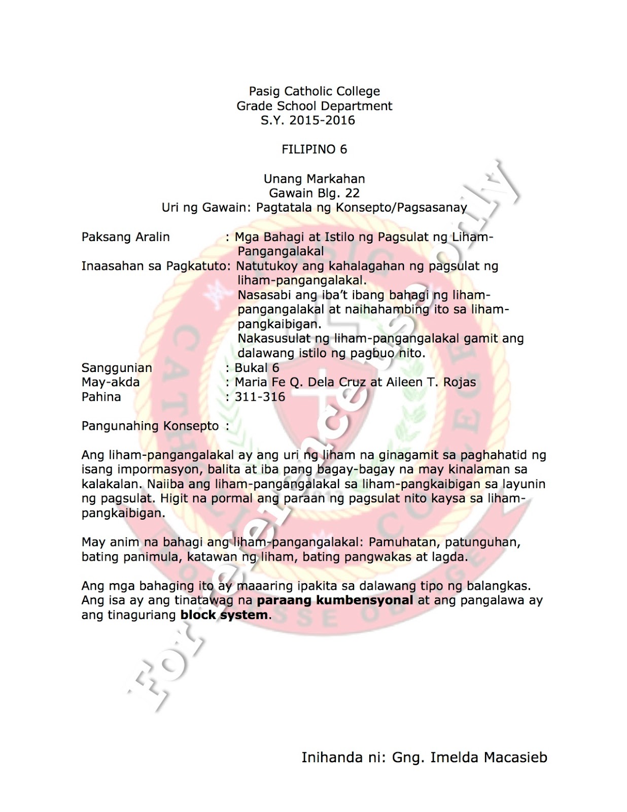 bahagi ng liham - philippin news collections