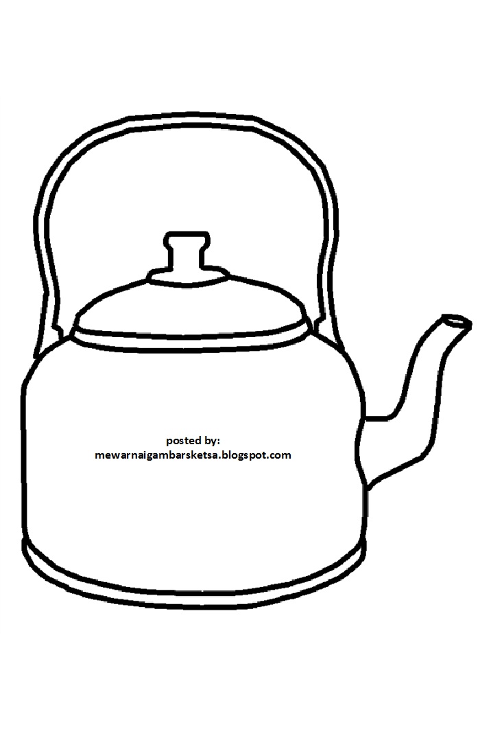 Mewarnai Gambar: Gambar Sketsa Peralatan Dapur