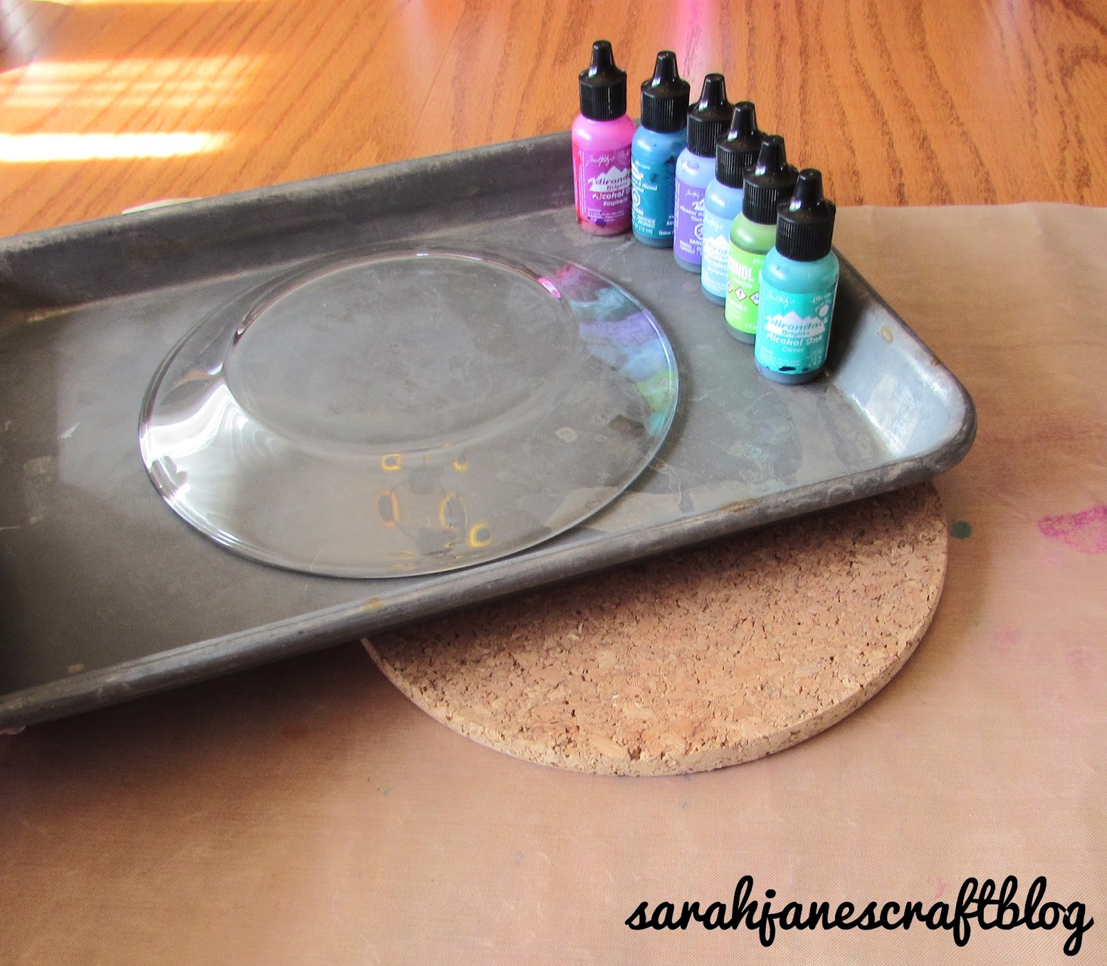 Flamed Alcohol Ink Glass Plate