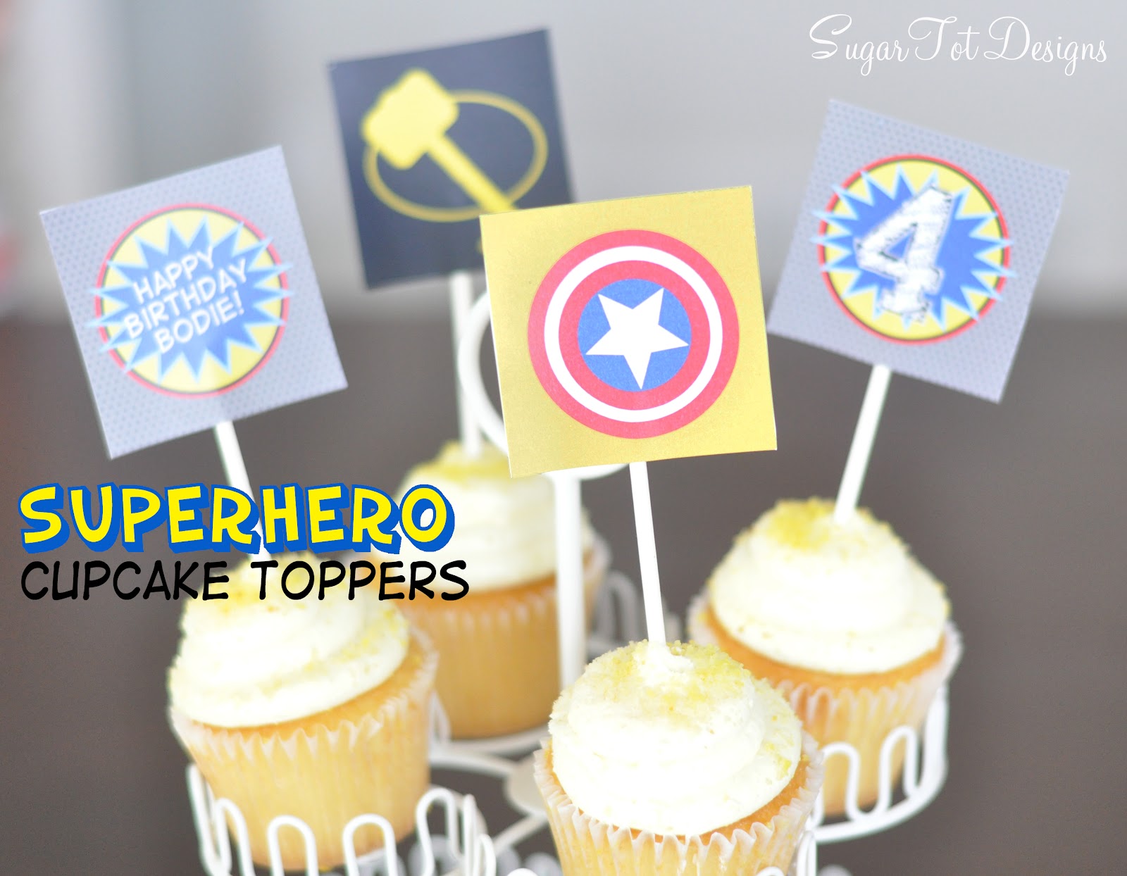 sugartotdesigns: Superhero Cupcake Toppers and Avengers Party Pack{at ...