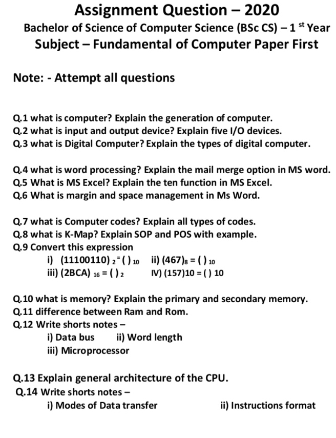 Computer Assignment