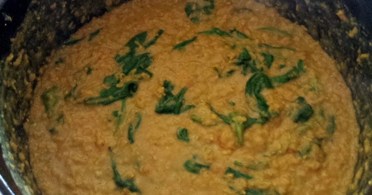 The Tiny Tyrant's Kitchen: Golden Red Lentil Dal Saag