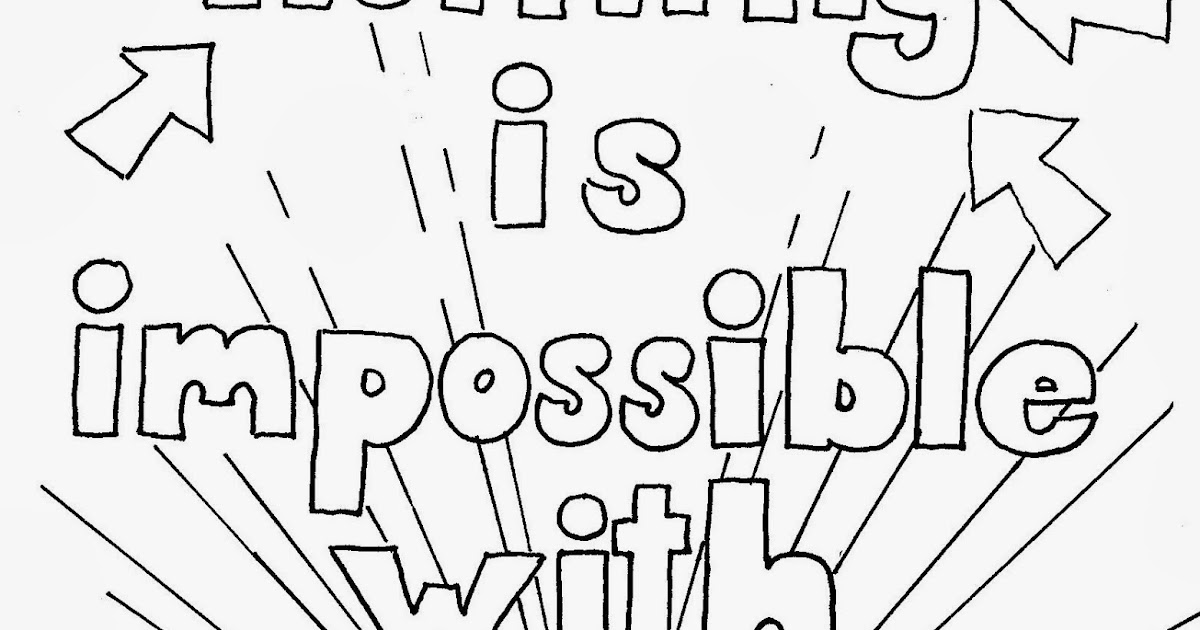 Coloring Pages for Kids by Mr. Adron: Nothing is Impossible for God ...