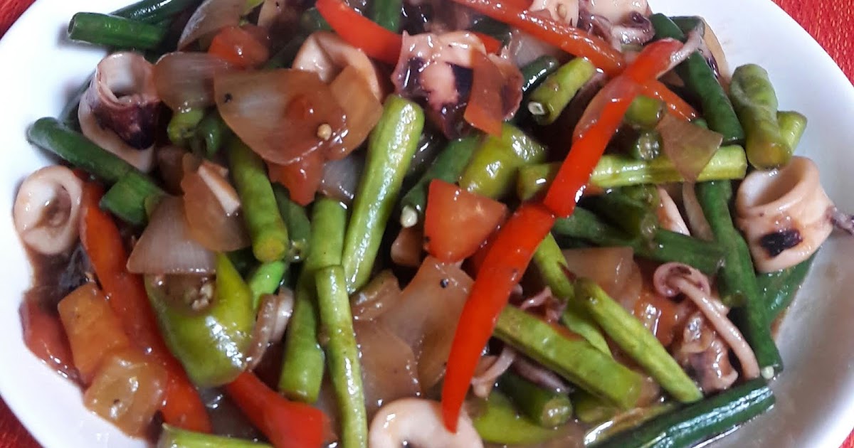GINISANG PUSIT AT SITAW RECIPE
