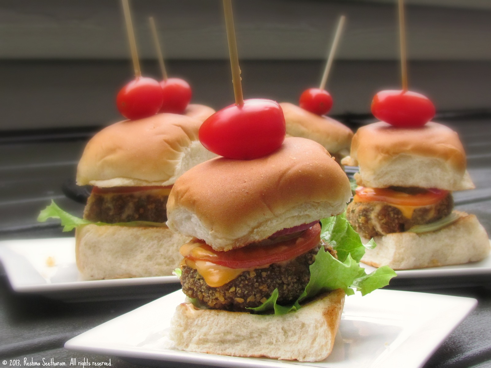 Mini dinner roll burgers