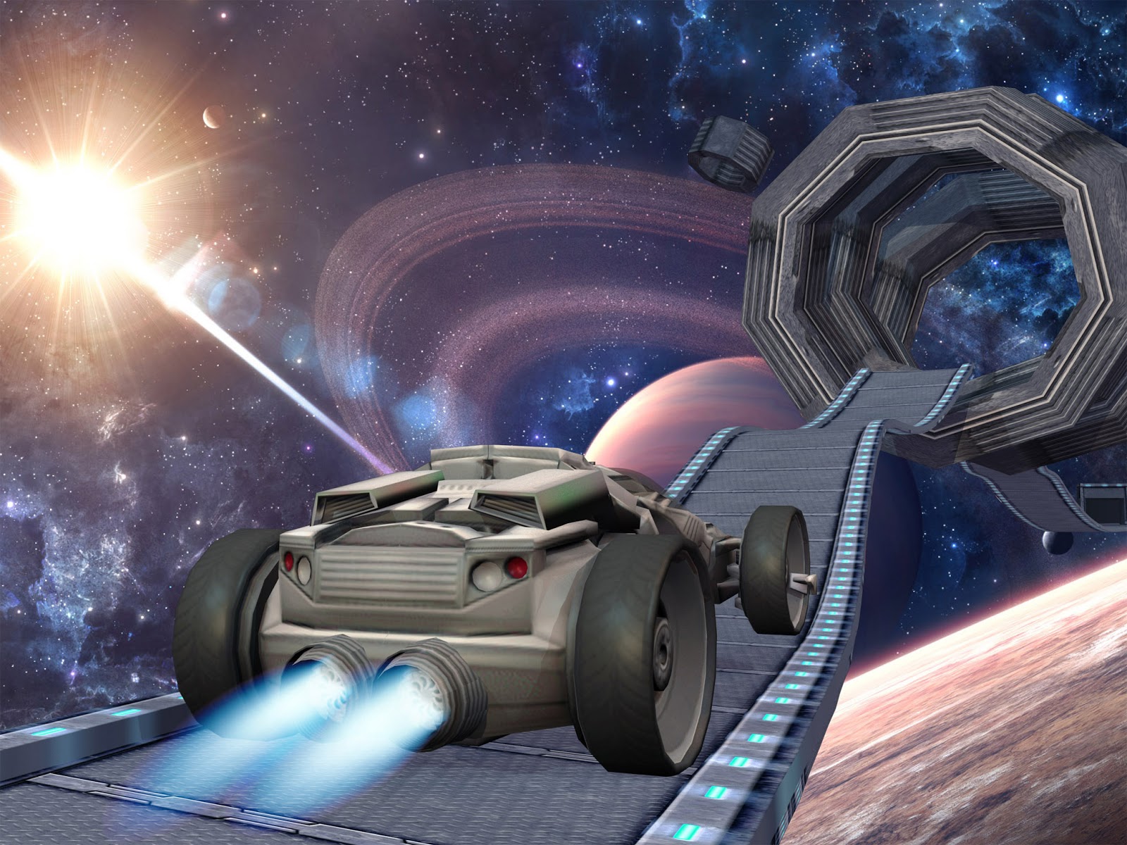 Gamax Games: Jet Car Stunt Zone in space 3D