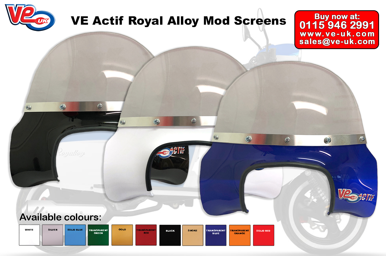VE Scooter Spares: NEW - Royal Alloy Mod Flyscreens