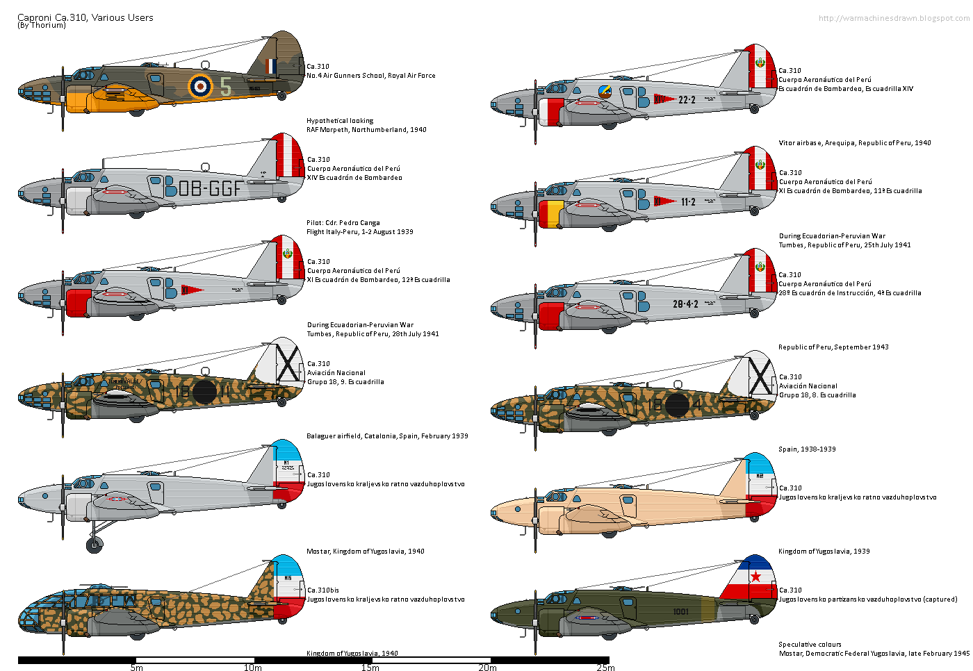 War Machines Drawn: Caproni Ca.310, foreign users, part two