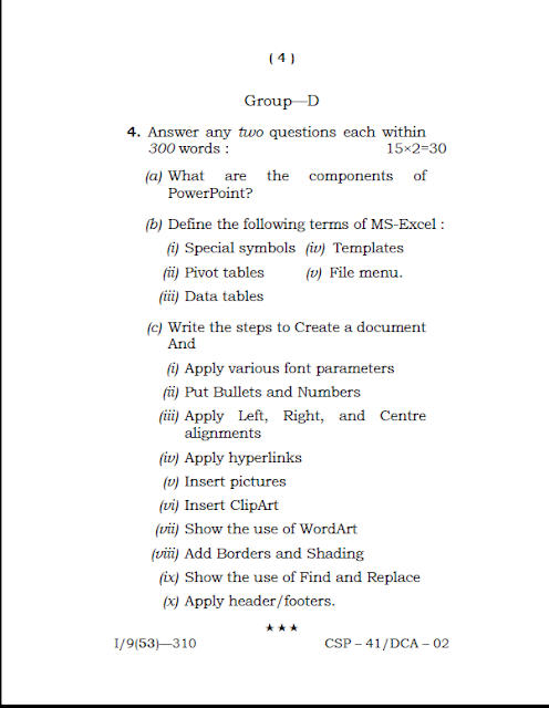 OSPU CSP DCA Office Automation Dec 2019 Question Paper - University ...