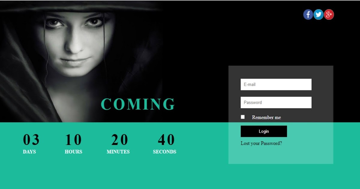 Download Landing Page Design with Transparent Login Form HTML CSS ...