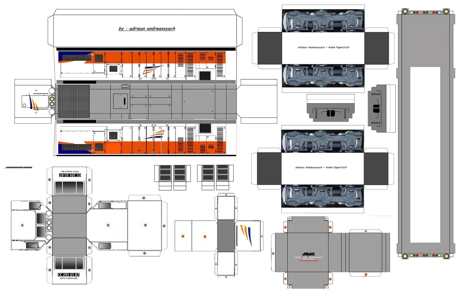 Beberapa Pola Papercraft Lokomotif dan Hasilnya
