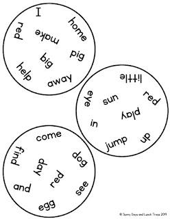 Sunny Days and Lunch Trays: Pre-Primer Sight Word Game