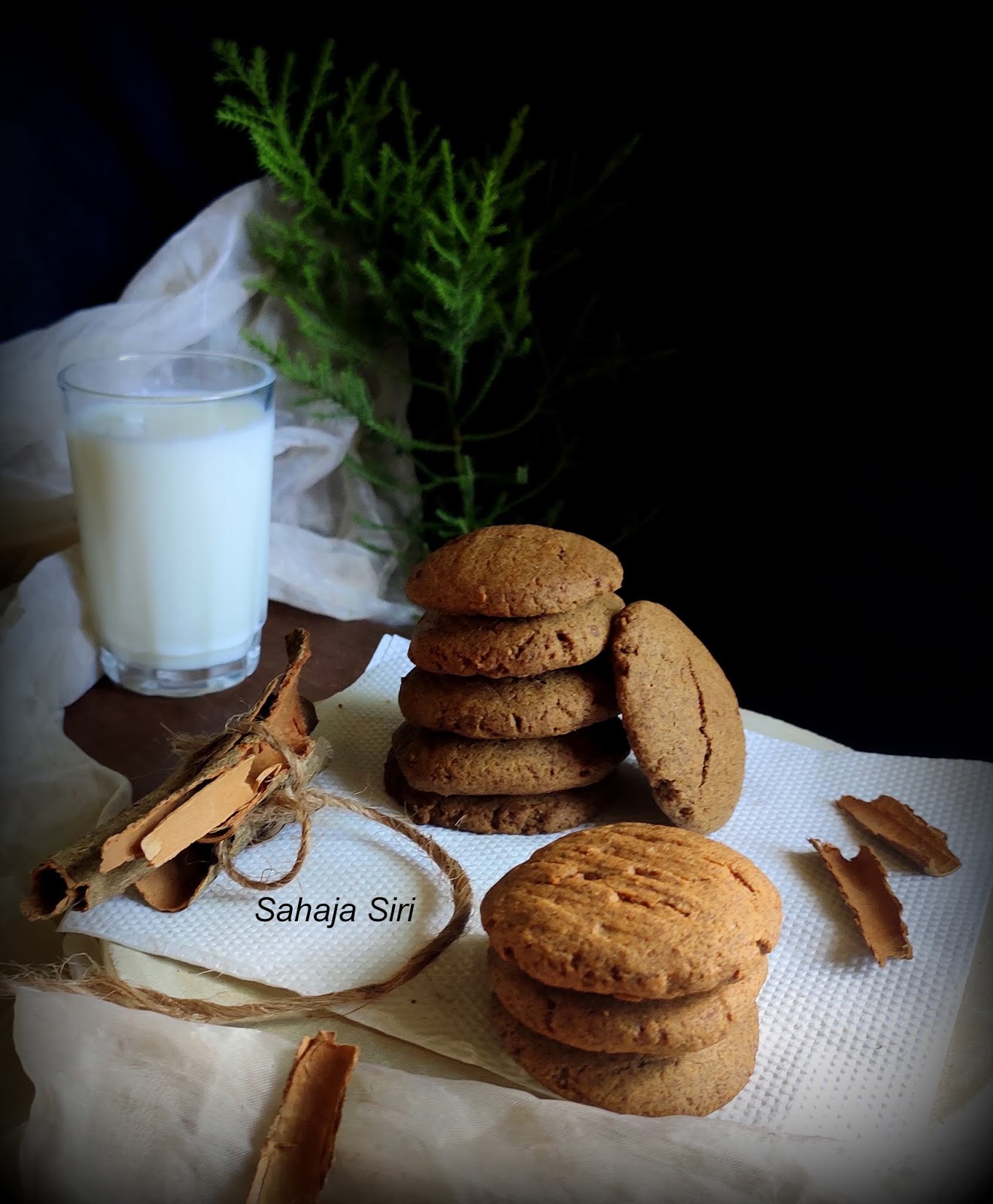 Cinnamon flavored finger millet cookies/ Ragi cinnamon cookies