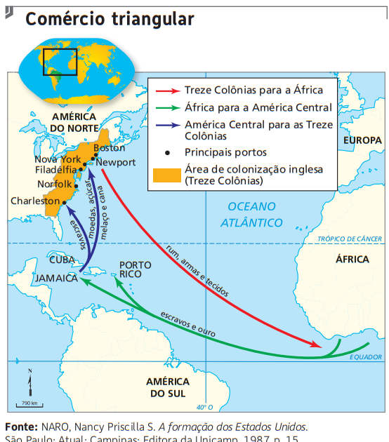 Blog de Geografia: Mapa - Comércio triangular