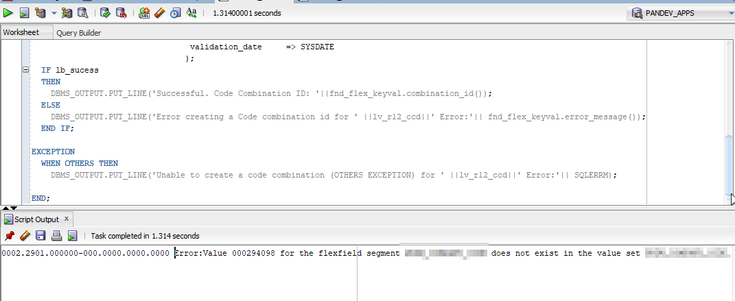 API to CREATE GL Code combination FND_FLEX_KEYVAL.VALIDATE_SEGS in R12 ...